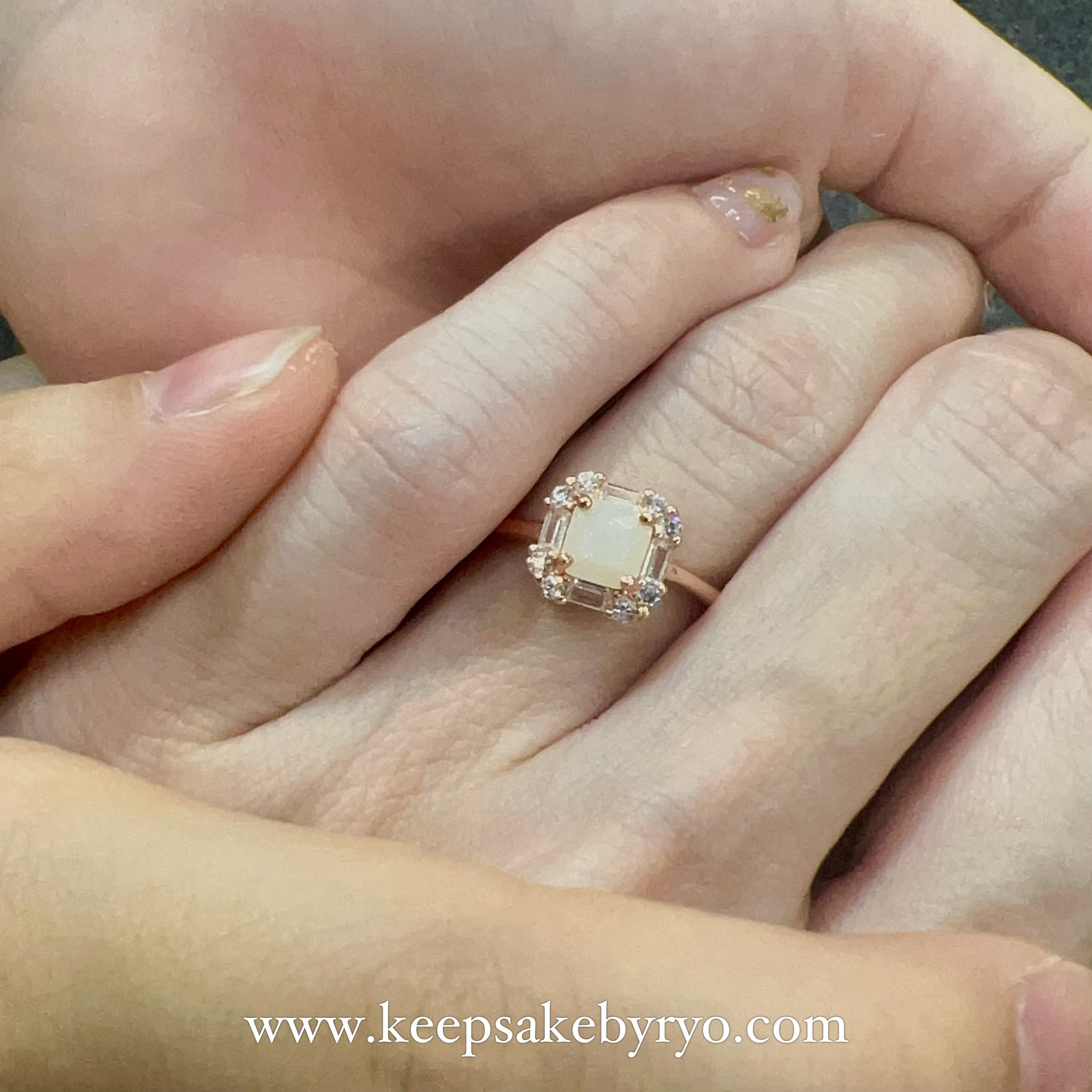 SOLITAIRE: JODIE RING WITH CUSHION INCLUSION STONE - Keepsake by Ryo