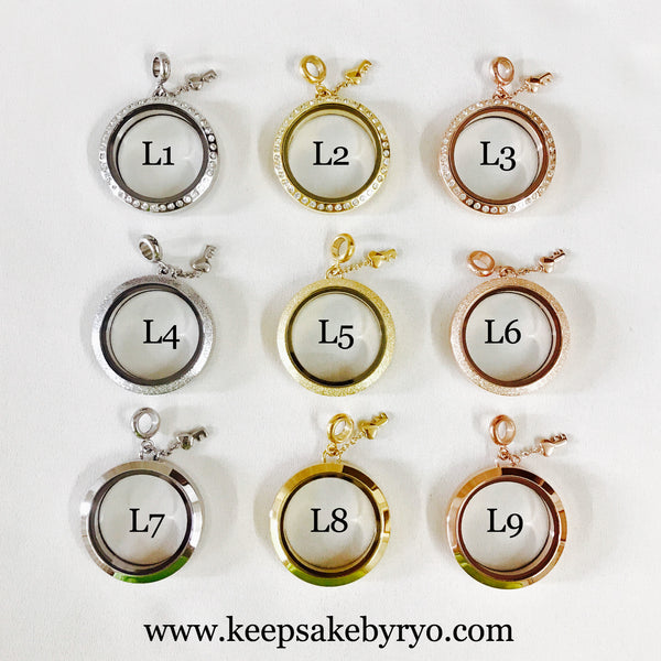 TRIPLE INCLUSION GLASS LOCKET - Keepsake by Ryo